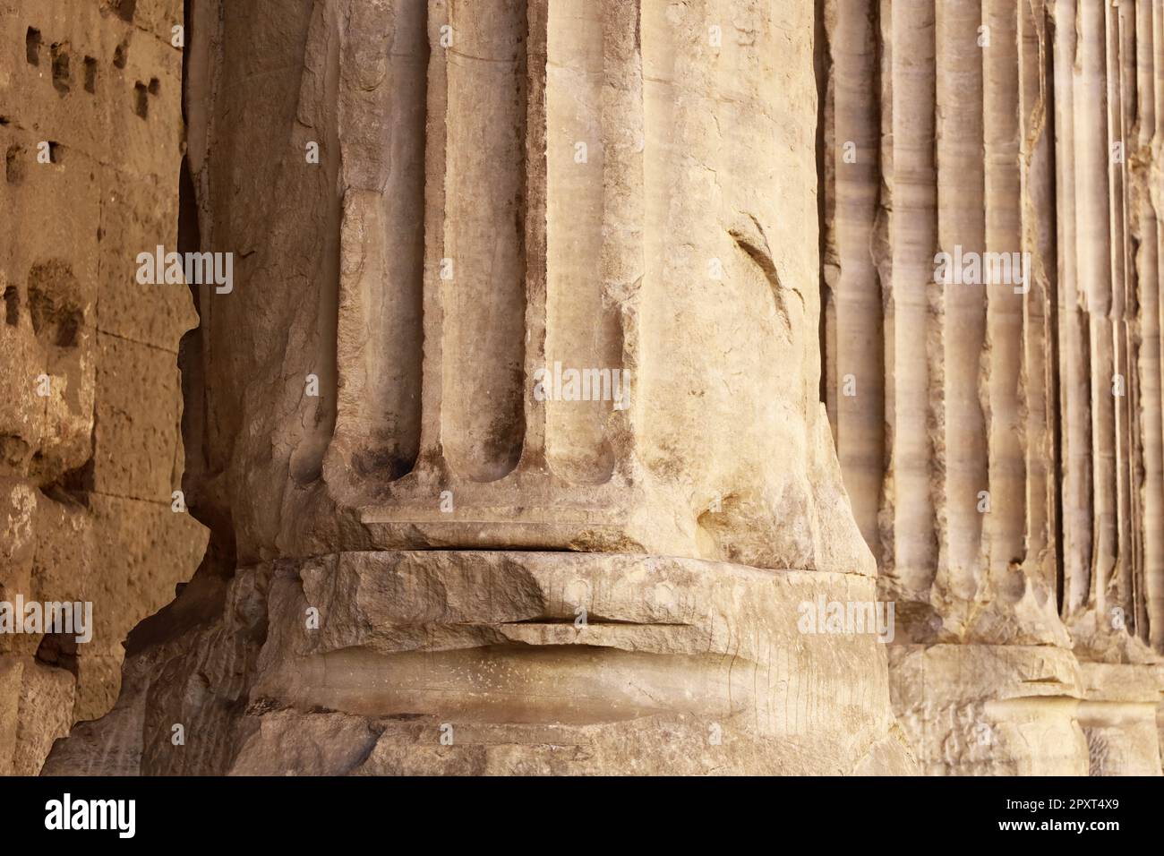 Roman pillar. Detail of the Temple of Hadrian on the Campus Martius in ...