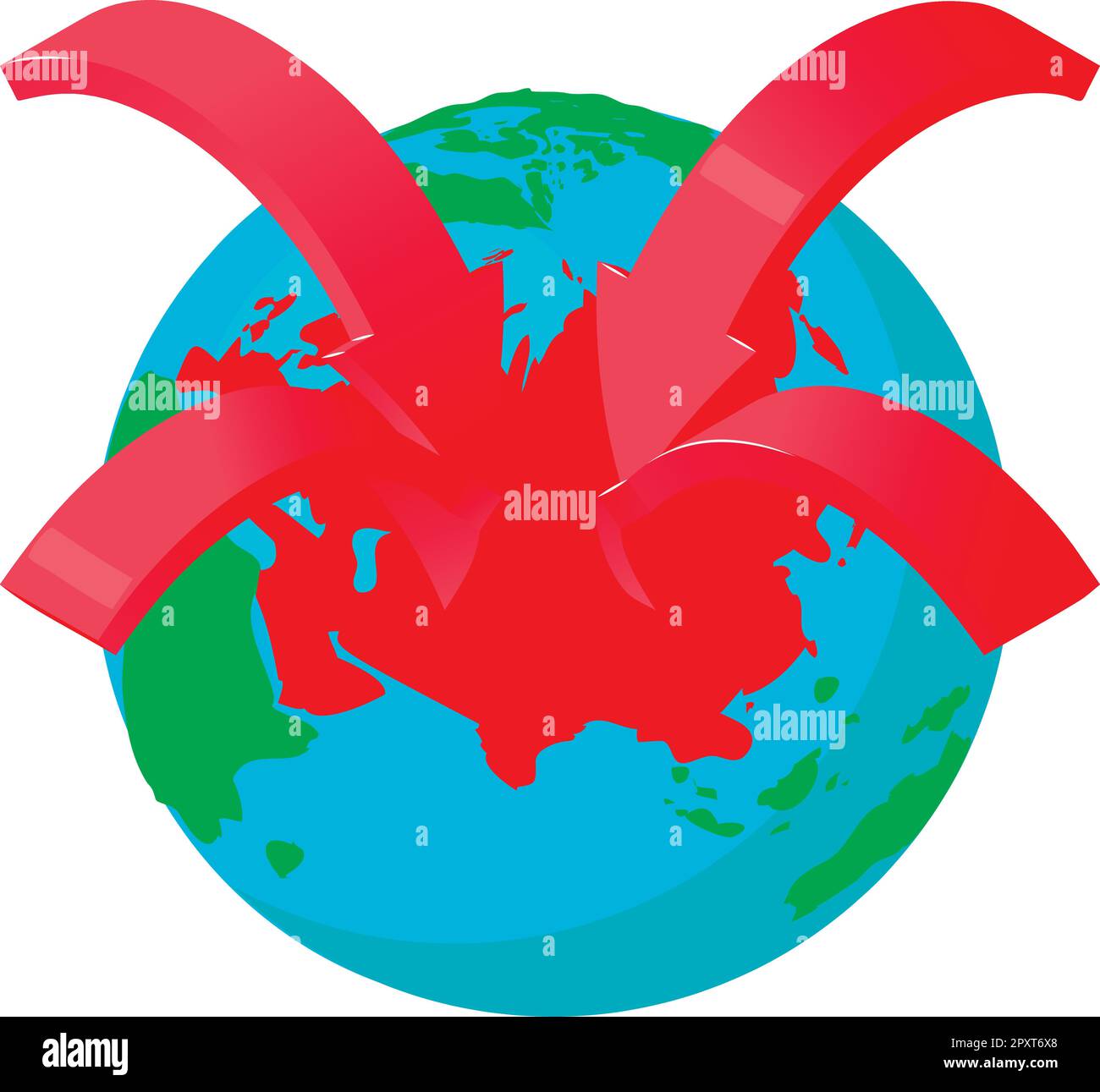 Earth location icon isometric vector. Planet earth globe with red ...