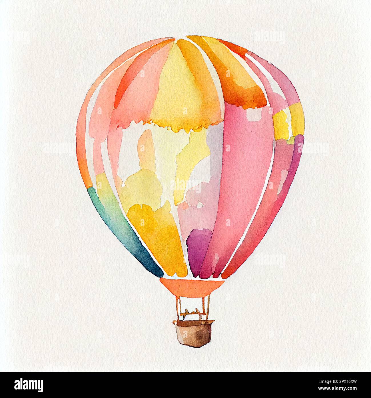 Hot Air Balloon Painting Watercolor