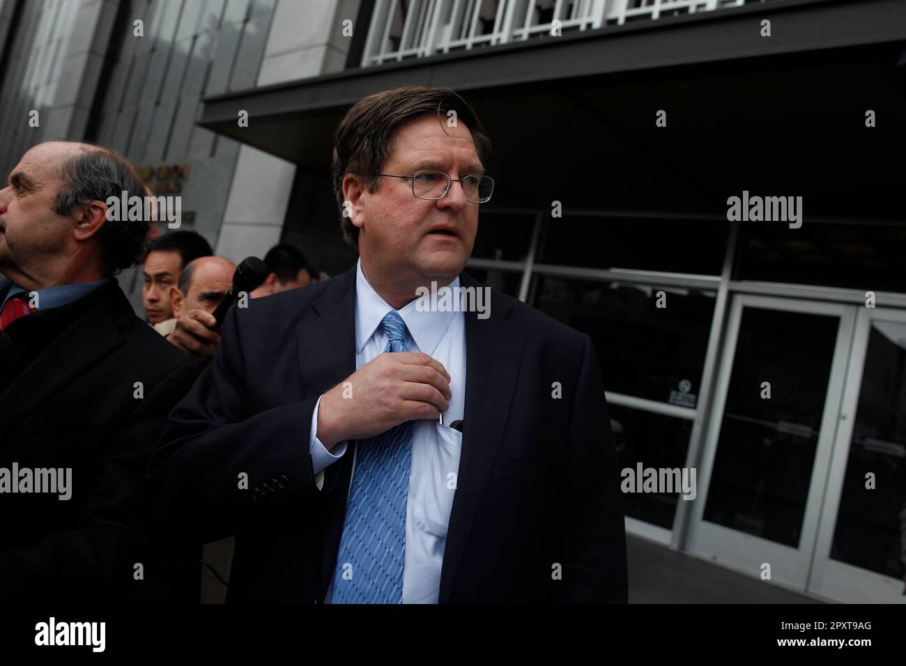 Paul DeMeester, attorney for California state Sen. Leland Yee, stands ...