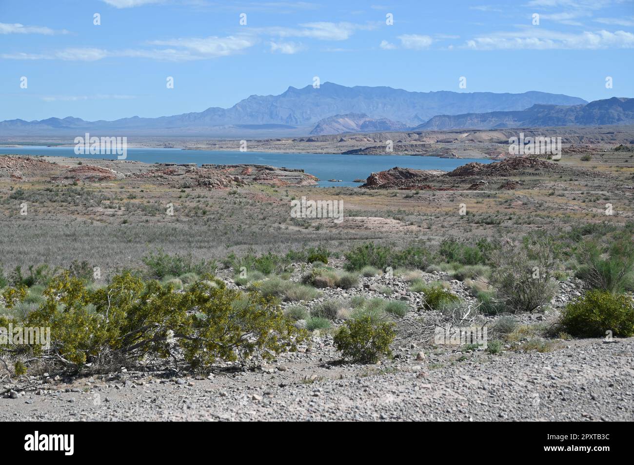 The water left in Echo Bay during a prolonged drought April 2023 Stock ...
