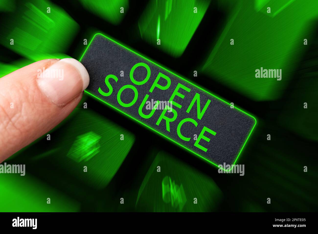 Text showing inspiration Open Source, Word for denoting software which original source code ...