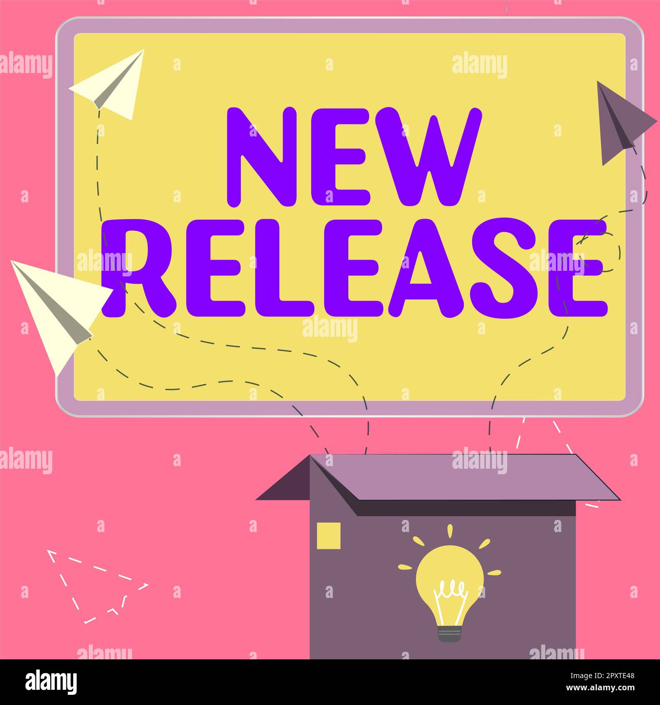 Hand writing sign New Release, Word for announcing something newsworthy ...