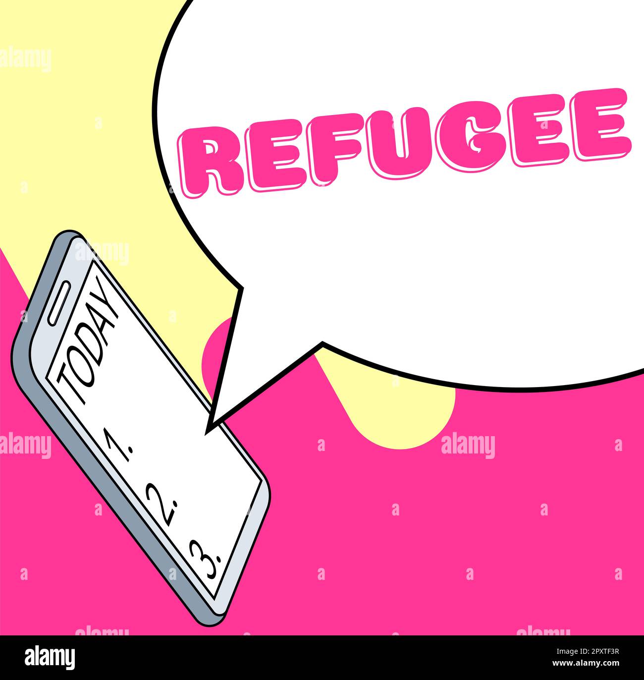 Hand writing sign Refugee, Concept meaning refer to movements of large ...