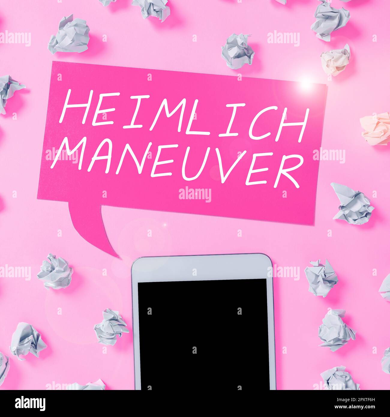 Sign displaying Heimlich Maneuver, Internet Concept application of ...