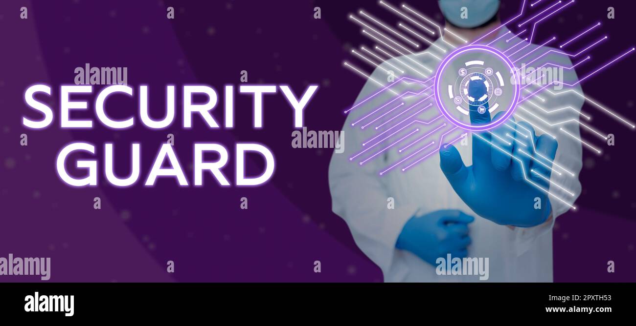 Conceptual Caption Security Guard Word For Tools Used To Manage Multiple Security Applications