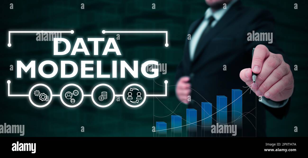 Conceptual display Data Modeling, Business concept process of transferring data between data ...