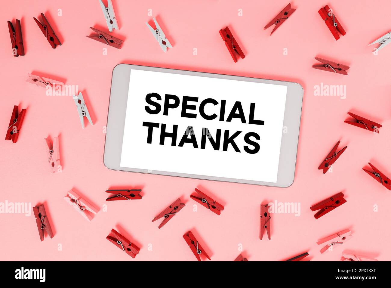 Writing displaying text Special Thanks, Business overview expression of appreciation or ...