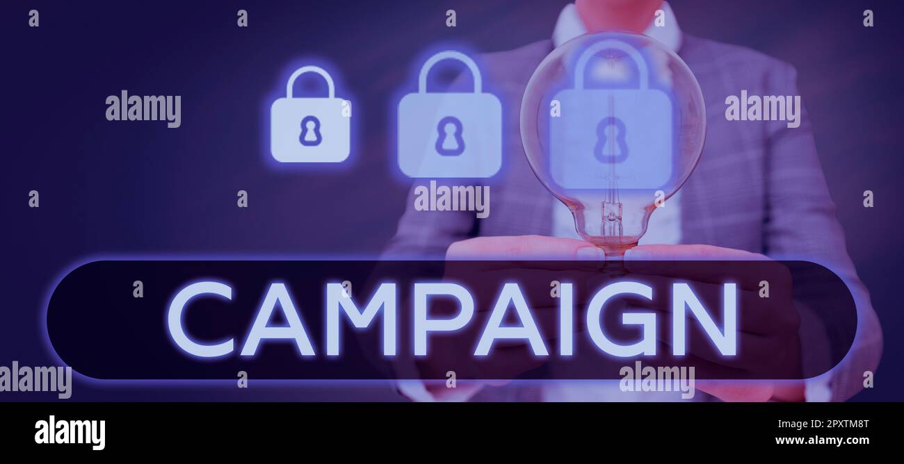 Hand writing sign Campaign, Business idea organized course of action to ...