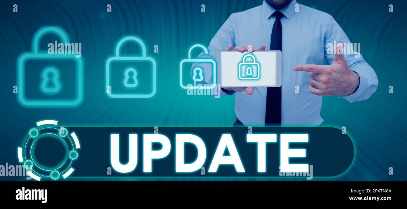 Sign displaying Update, Internet Concept Up to date Make something more ...