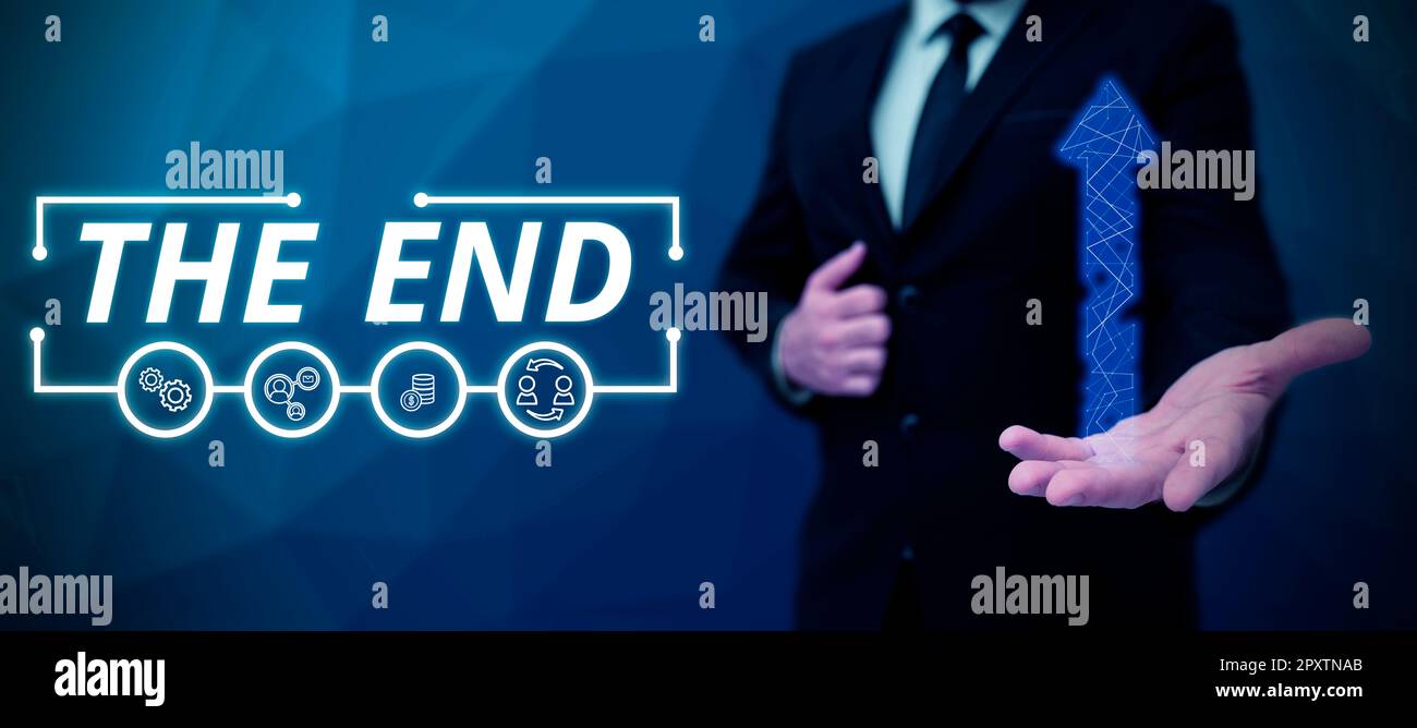 Writing displaying text The End, Conceptual photo Final part of play ...