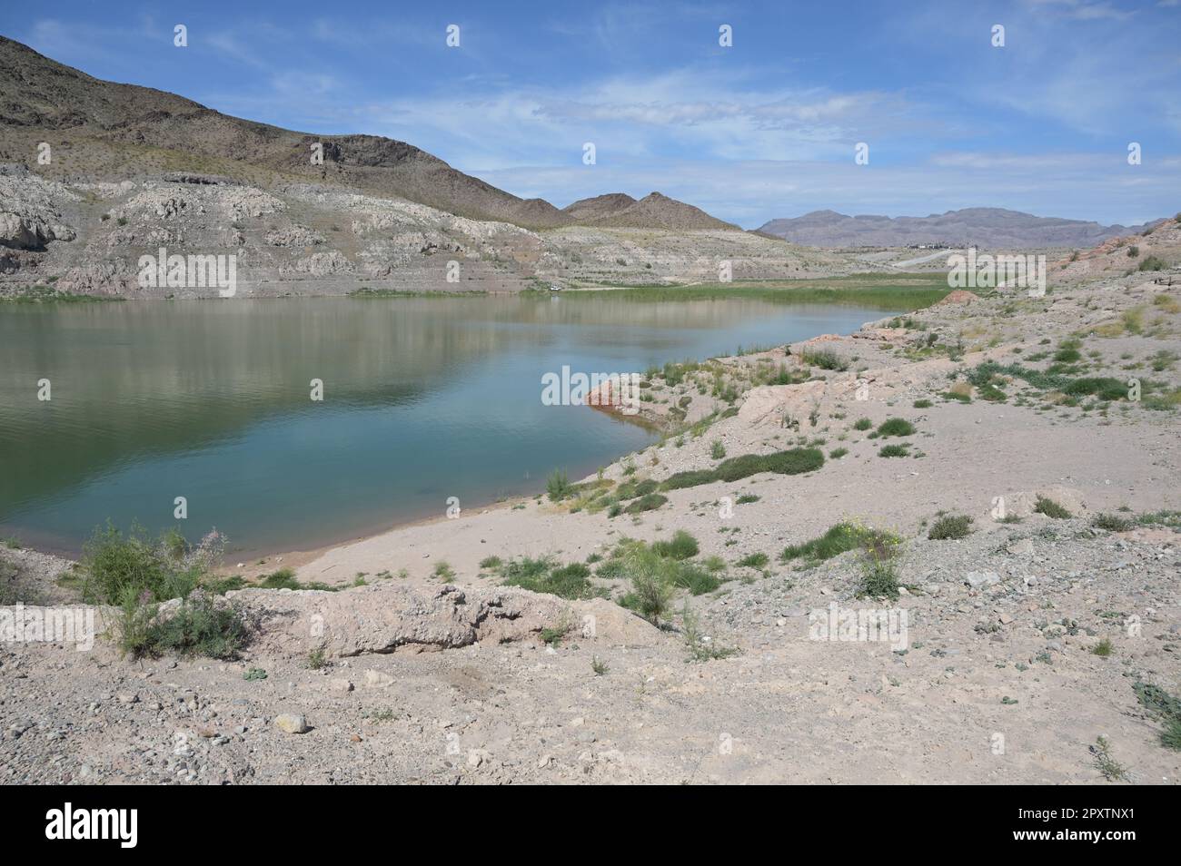 The water left in Echo Bay during a prolonged drought April 2023 Stock ...