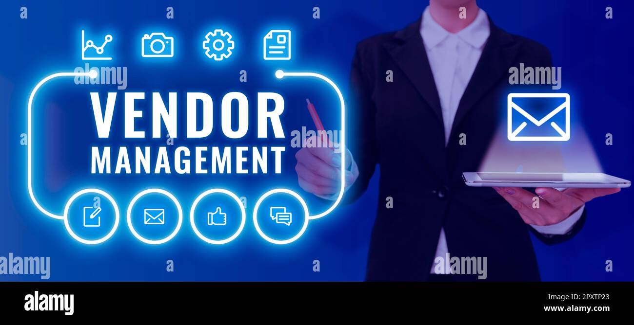 Conceptual display Vendor Management, Word Written on activities ...