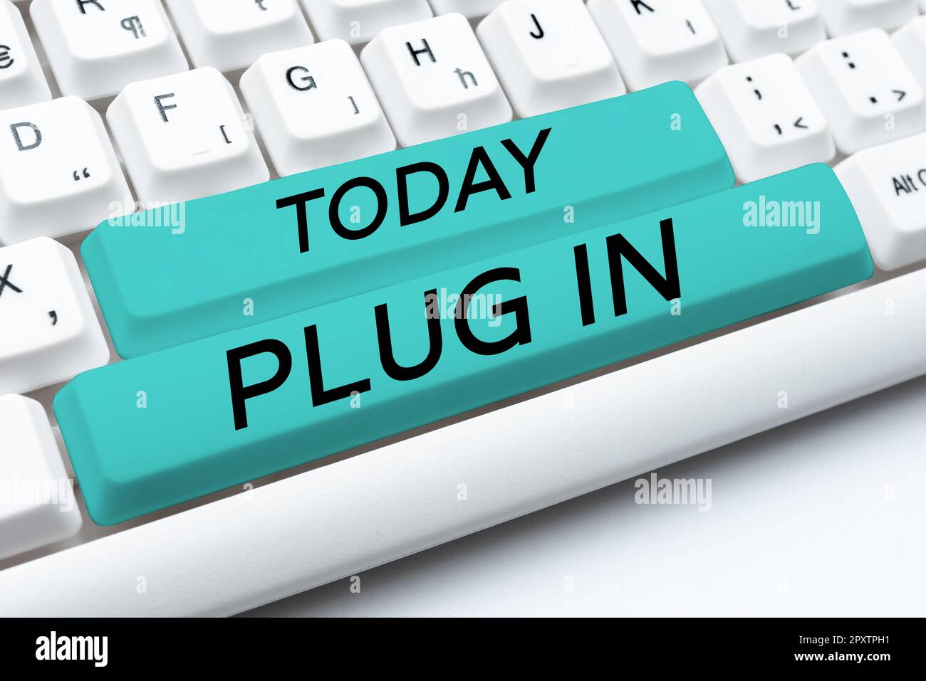 Conceptual display Plug In, Word Written on putting device into ...