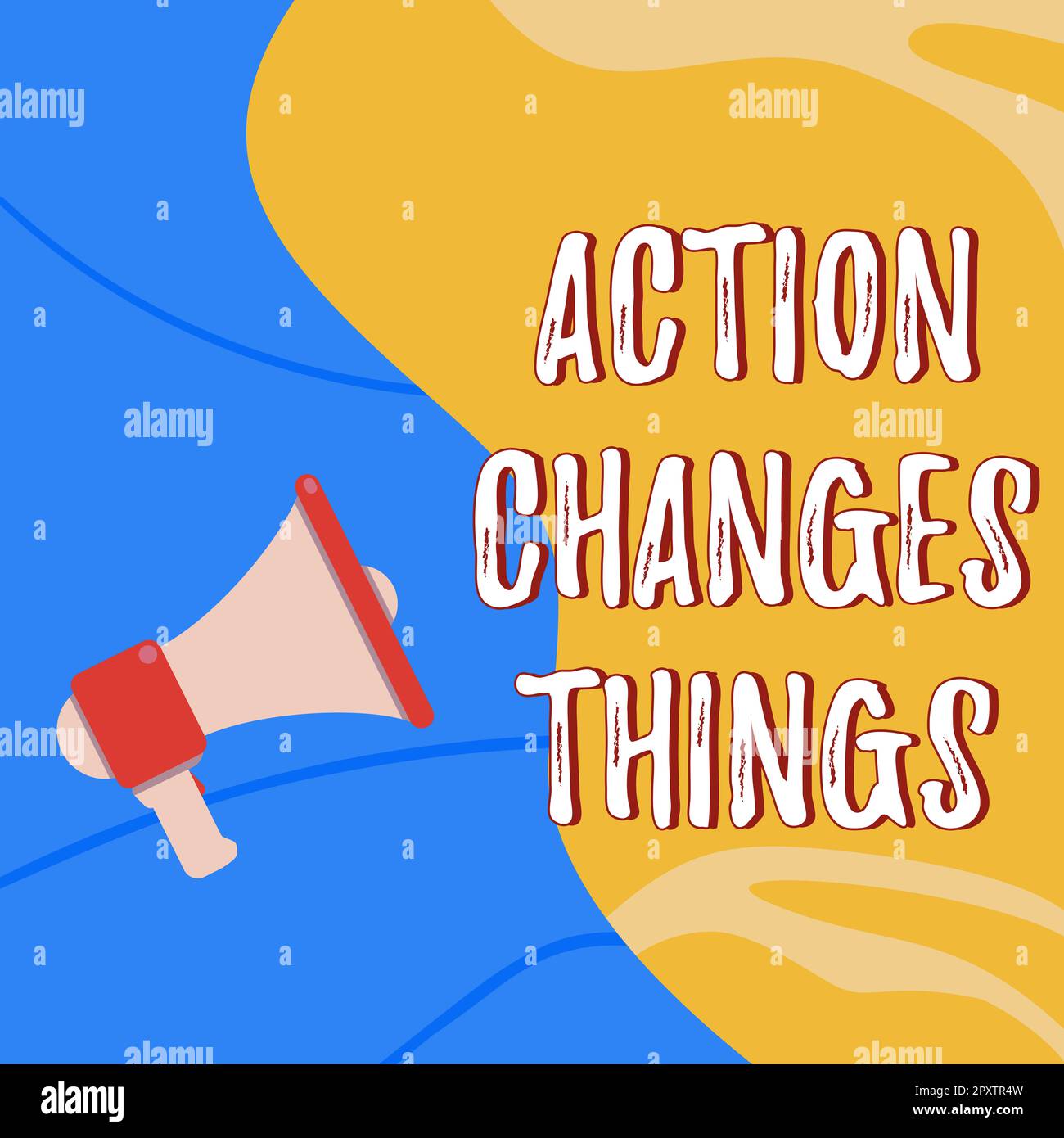 Conceptual display Action Changes Things, Business showcase doing ...