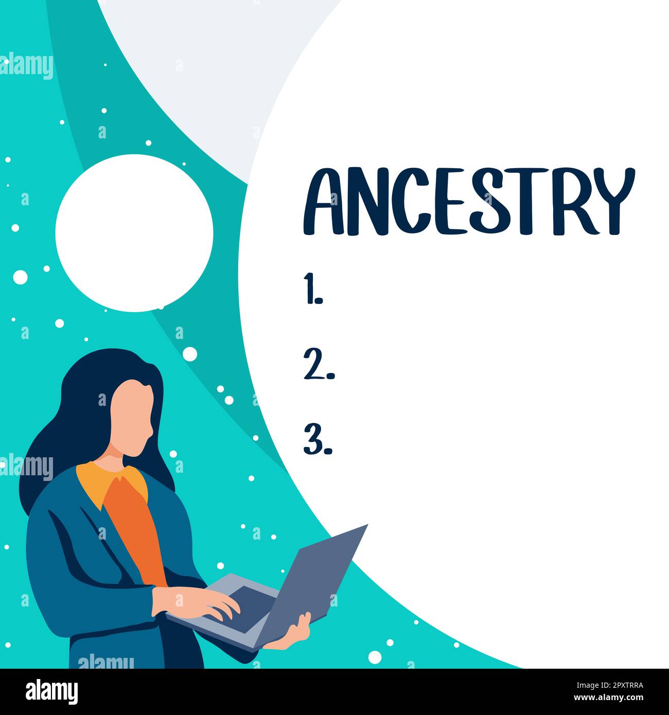 Text showing inspiration Ancestry, Concept meaning the history or ...