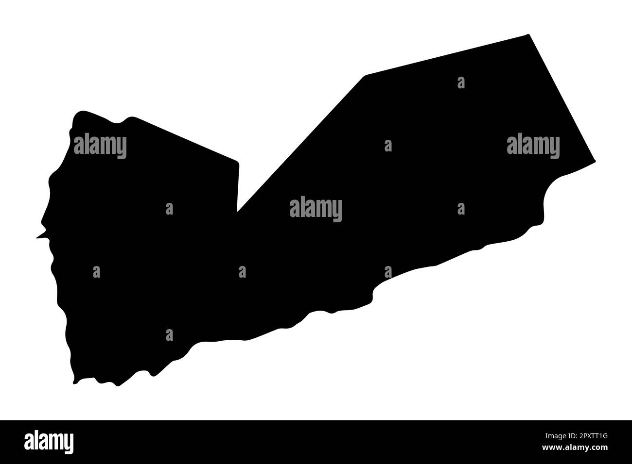 Yemen vector outline map Black and White Stock Photos & Images - Alamy