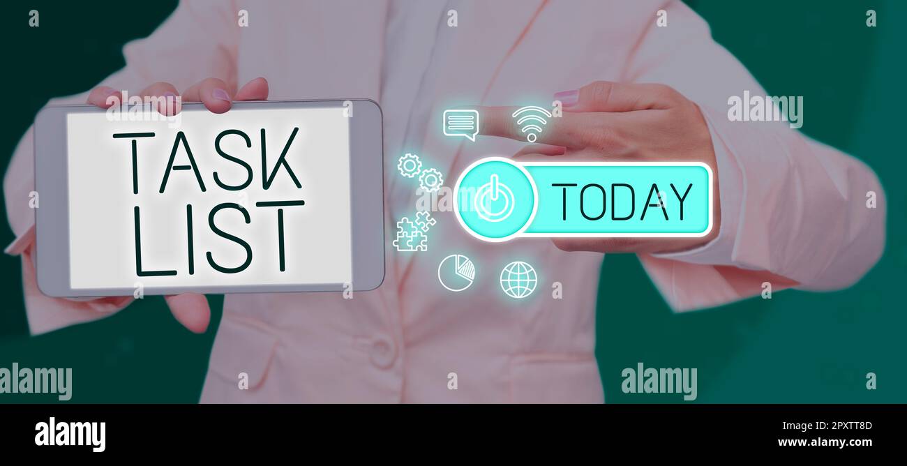 Text showing inspiration Task List, Word Written on Planification ...