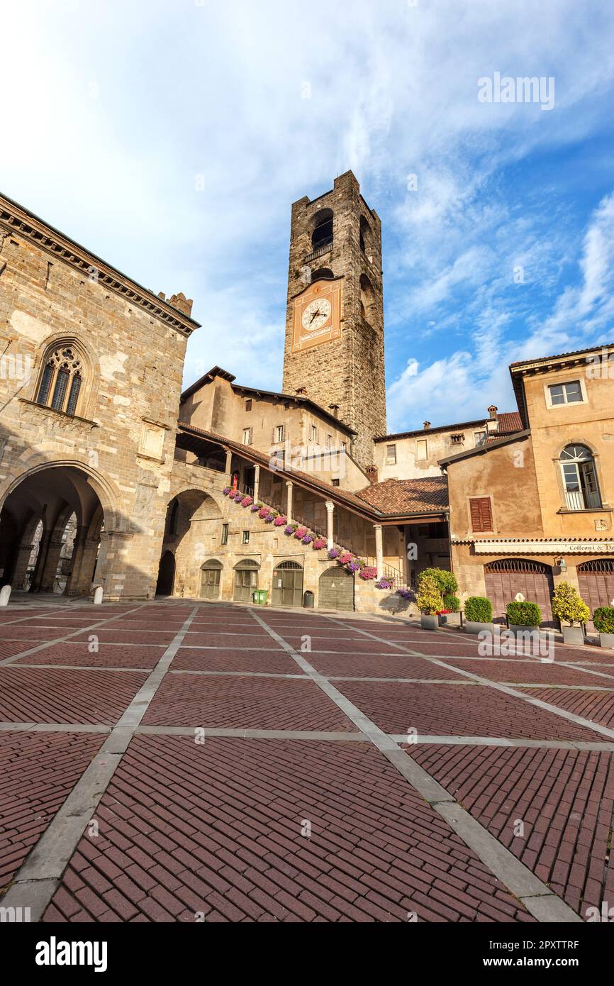 11th century Civic Tower also called Campanone in Old Town. Palazzo ...