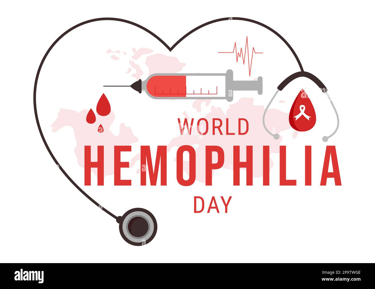 World Hemophilia Day on April 17 Illustration with Red Bleeding Blood ...