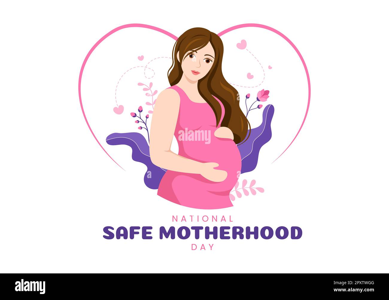 National Safe Motherhood Day on April 1 Illustration with pregnant ...