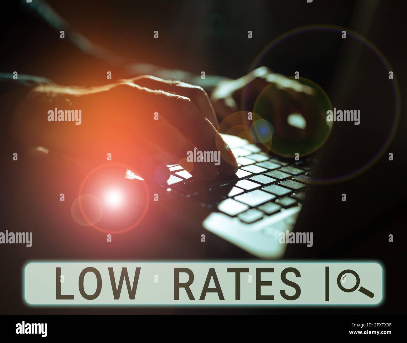 Writing displaying text Low Rates, Business overview A cost of an item ...