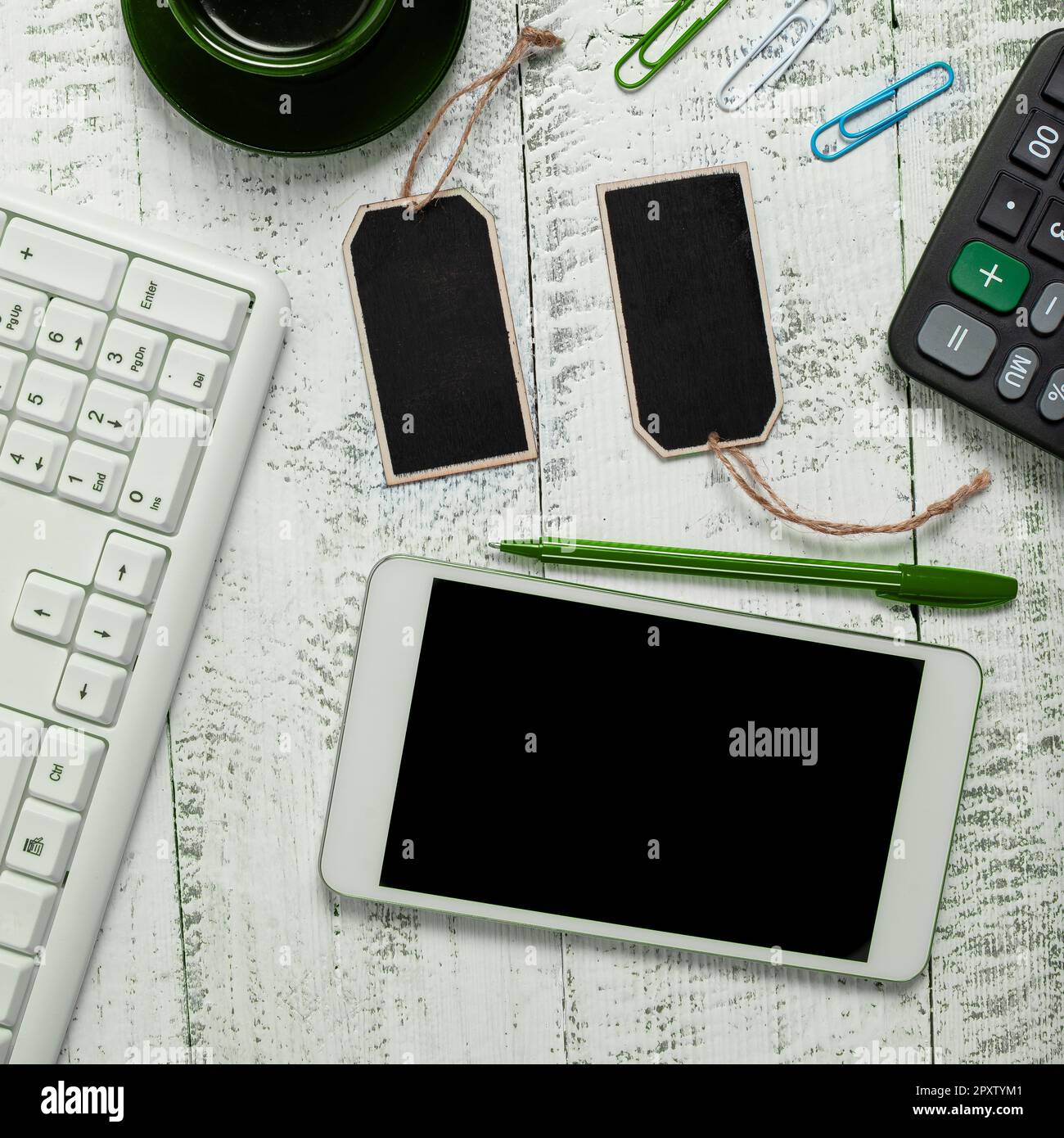 Phone With Important Message On Desk With Wood Tables And Clipboard ...