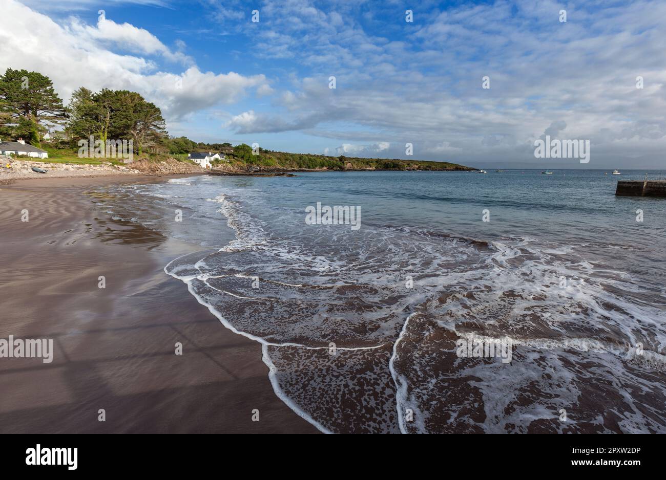 Kells Bay beach on Dingle Bay within Ring of Kerry on Wild Atlantic Way ...