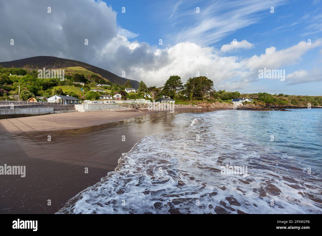 Kells Bay beach on Dingle Bay within Ring of Kerry on Wild Atlantic Way ...