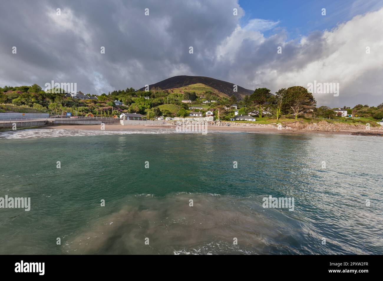 Kells Bay beach on Dingle Bay within Ring of Kerry on Wild Atlantic Way ...