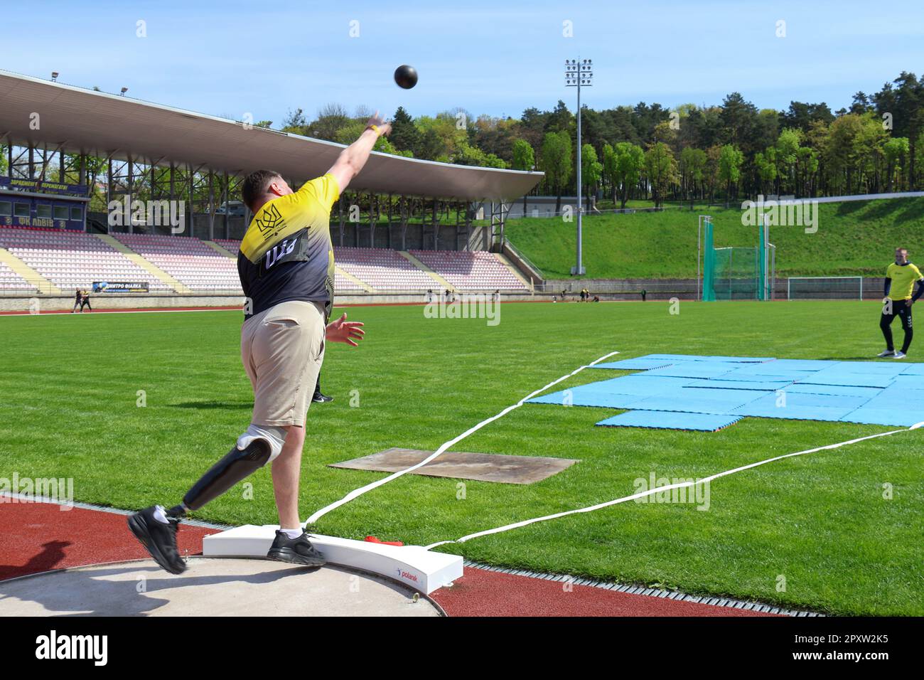 LVIV, UKRAINE - APRIL 29, 2023 - A contestant is pictured during the ...