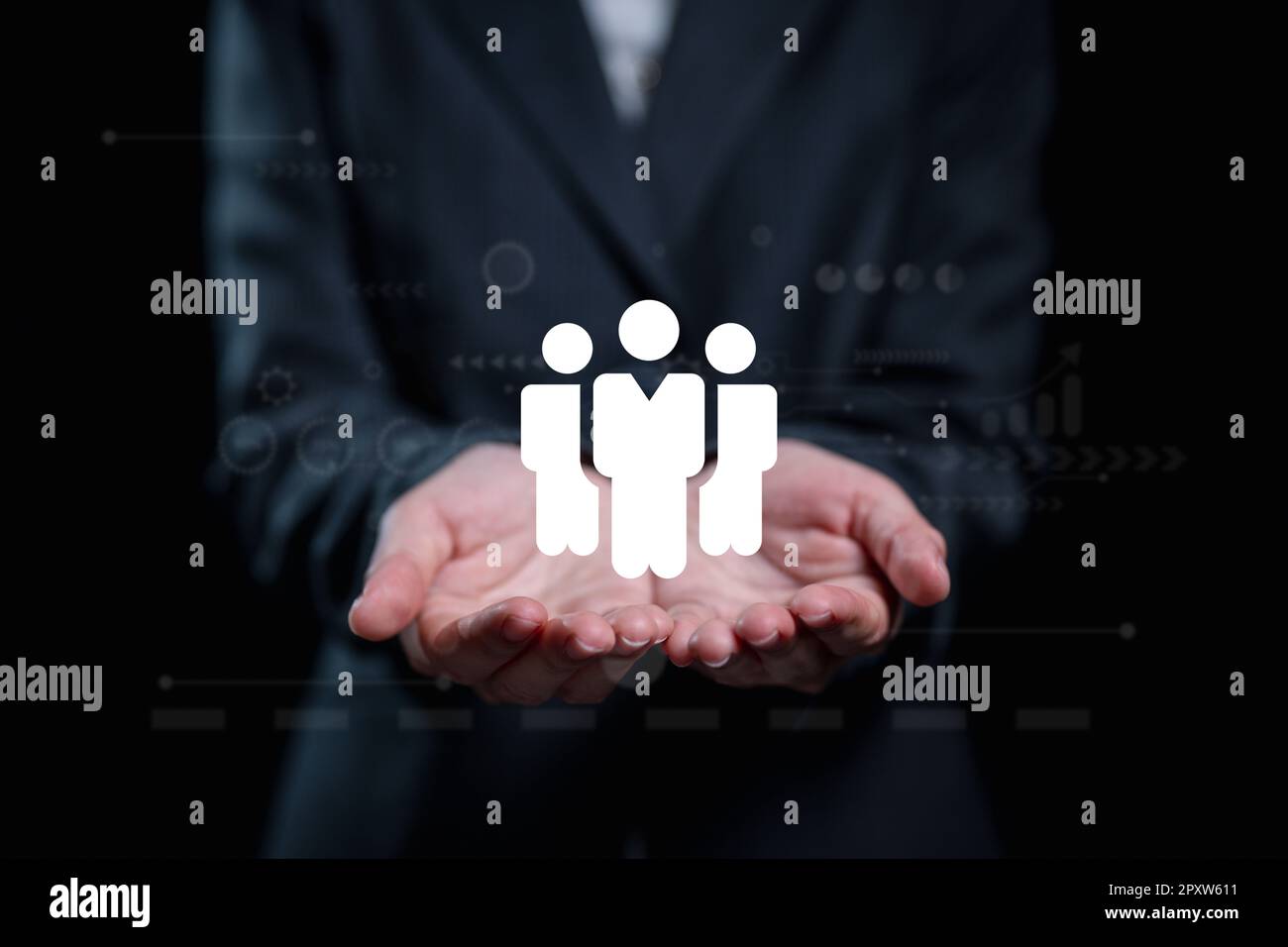 Teamwork and human resource management, People with teamwork icon Stock ...