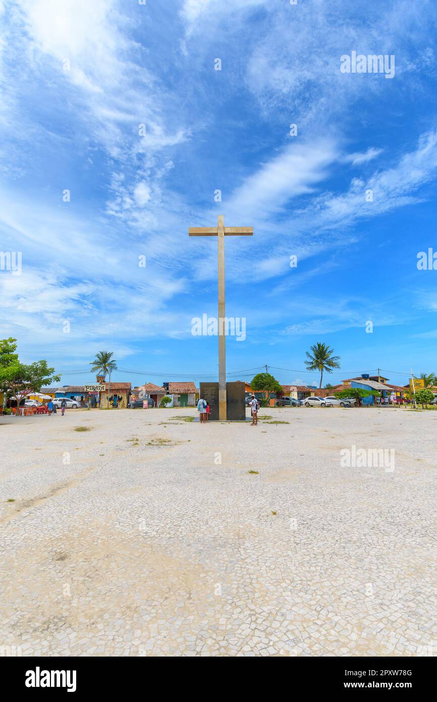 Santa Cruz Cabralia, BA, Brazil - January 05, 2023: the cross of Coroa ...