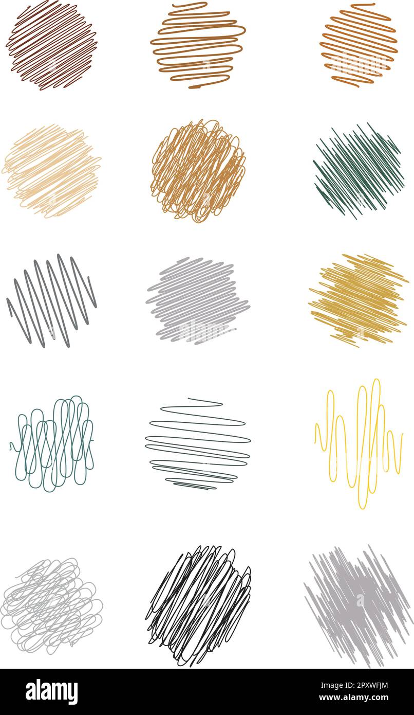 Hand drawn scribble doodle sketch element pencil art design outline ...