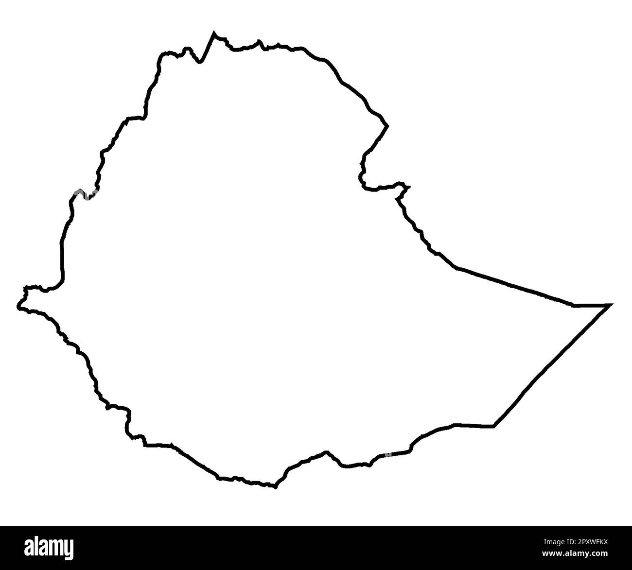 Ethiopia outline silhouette over a white background Stock Photo - Alamy