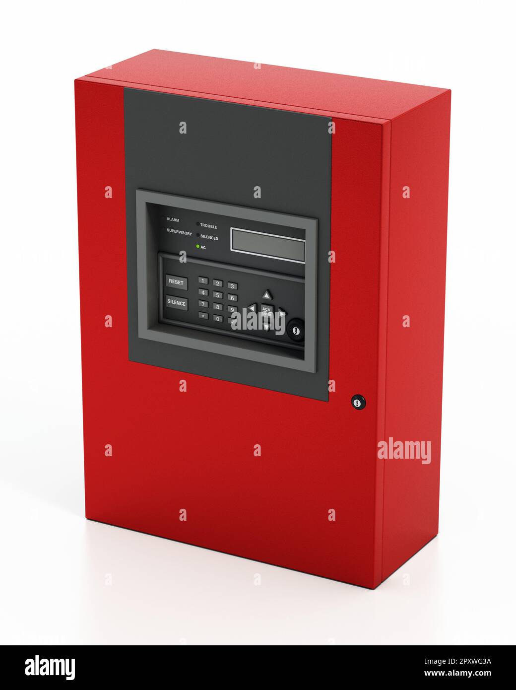 Fire Detection Alarm Monitor Panel System. 3D illustration Stock Photo ...