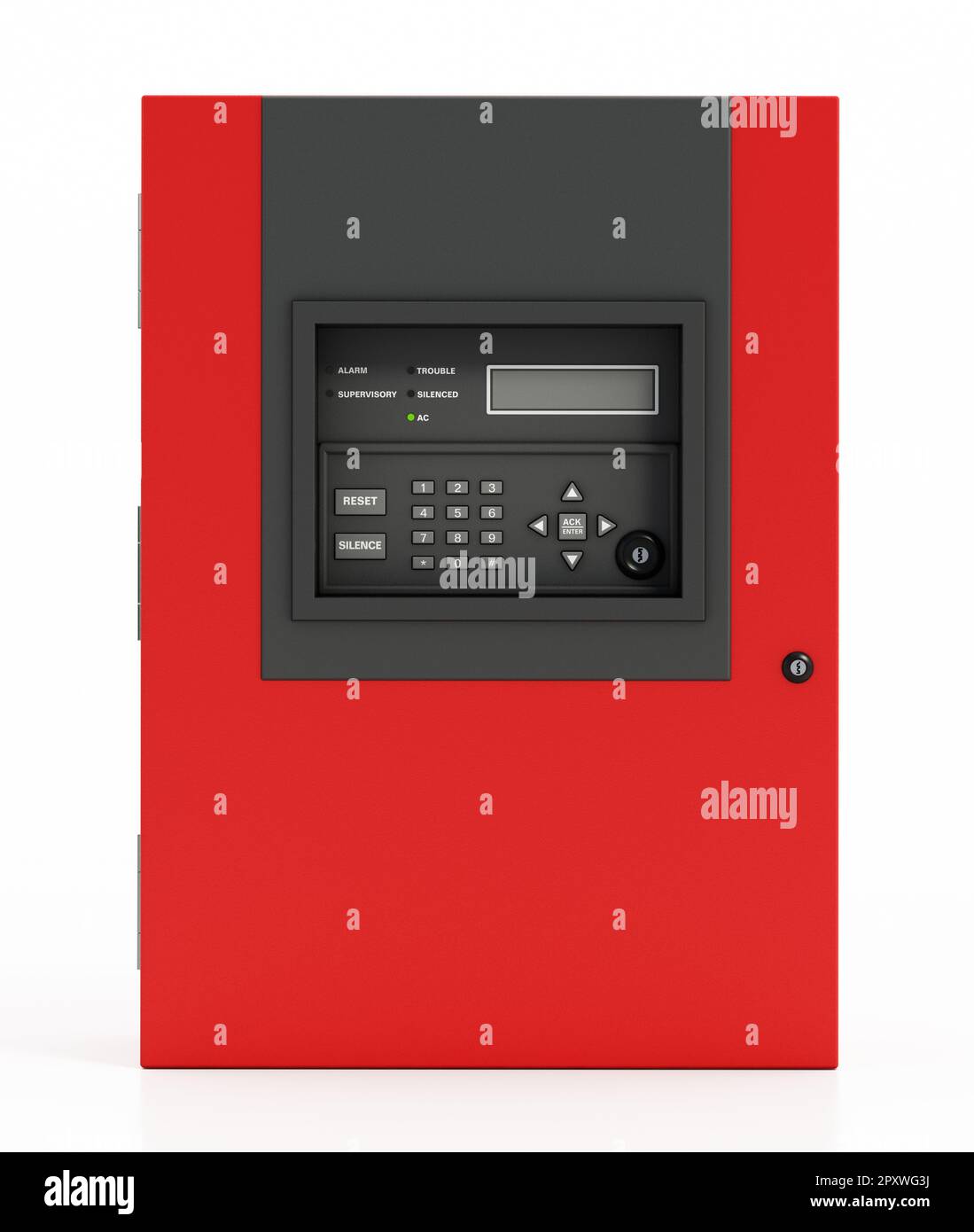 Fire Detection Alarm Monitor Panel System. 3D illustration Stock Photo ...