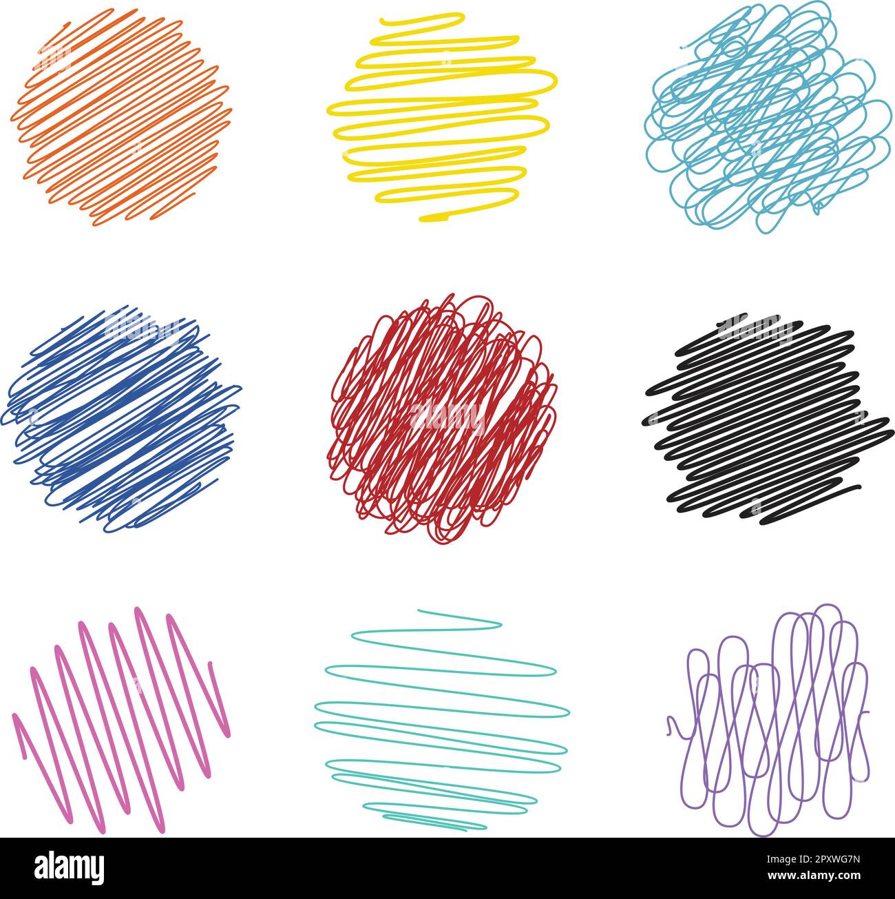 Hand drawn scribble doodle sketch element pencil art design outline ...