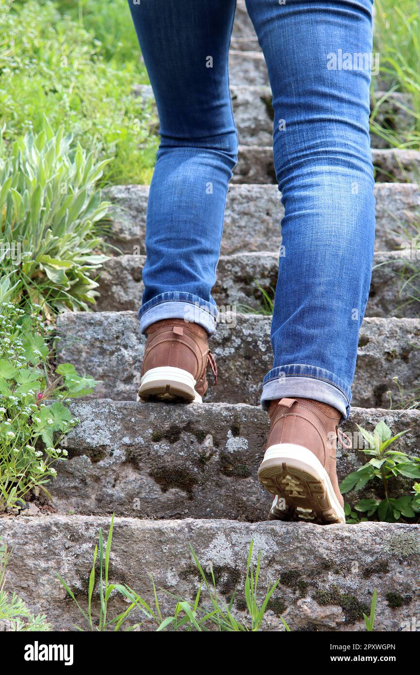 The Steep Way To The Top Stock Photo - Alamy