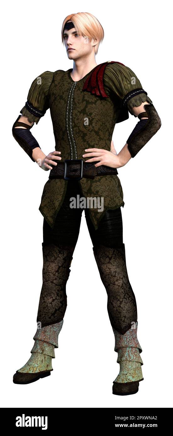 3D rendering of a fairy tale prince isolated on white background Stock ...