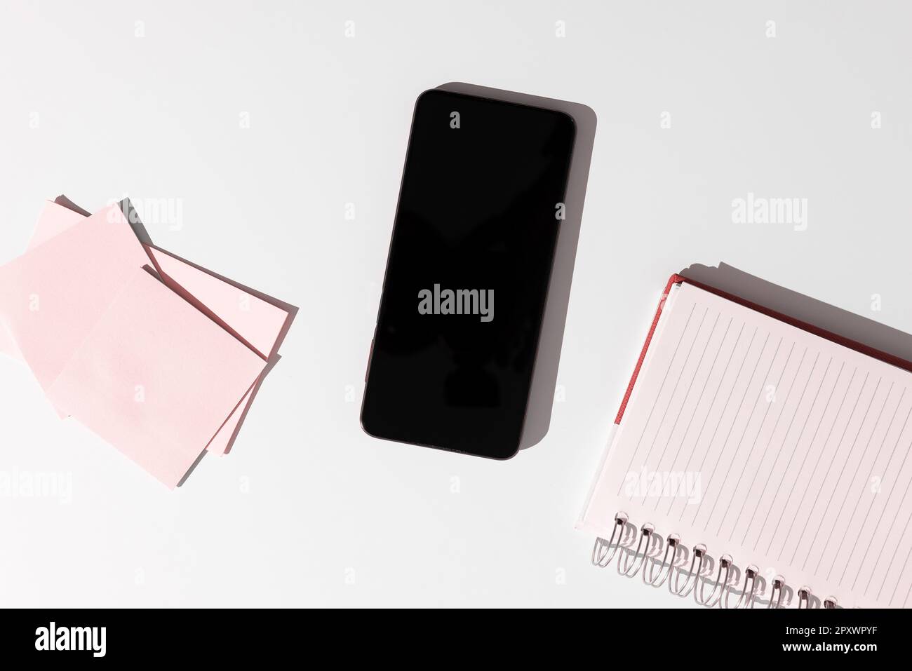 Mobile Phone Screen With Important Ideas On It And Note Sticked Stock ...