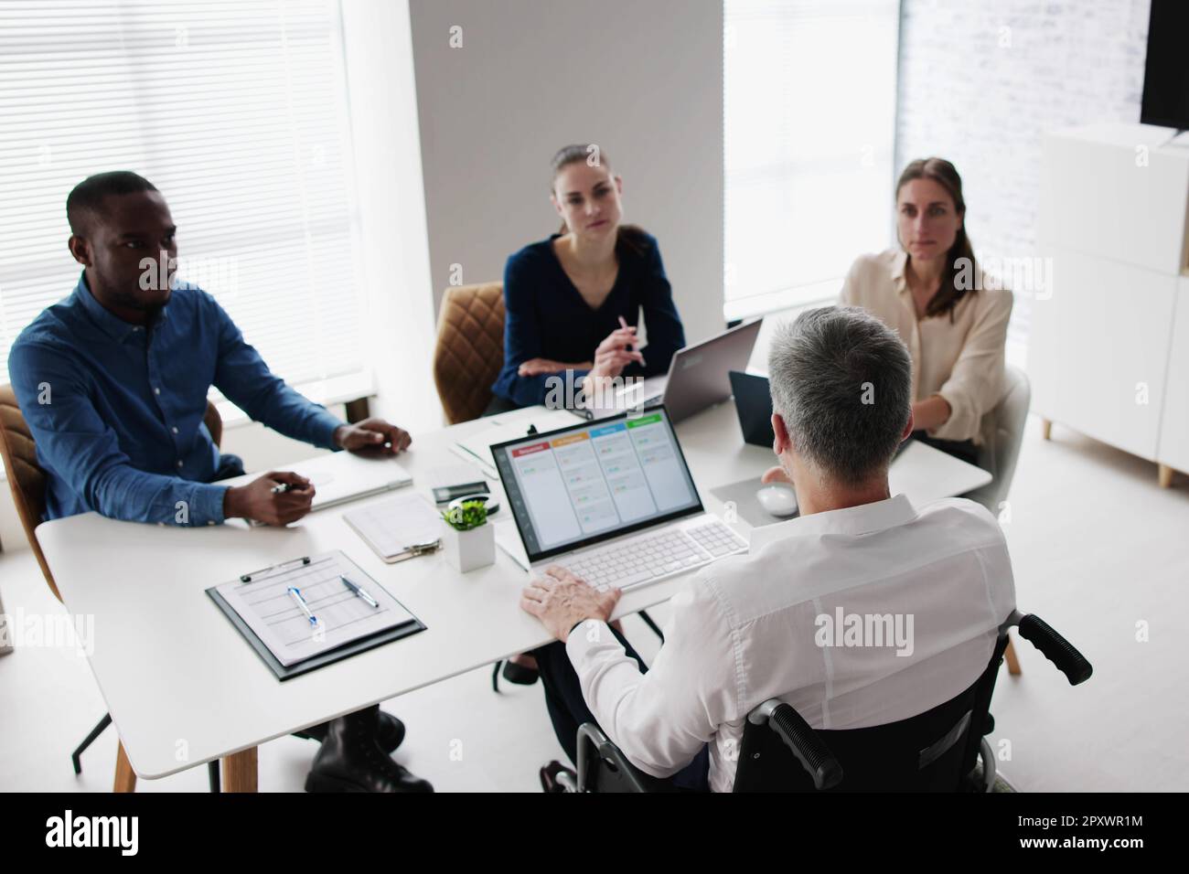Diverse Group Business People Including Man With Disability Stock Photo ...