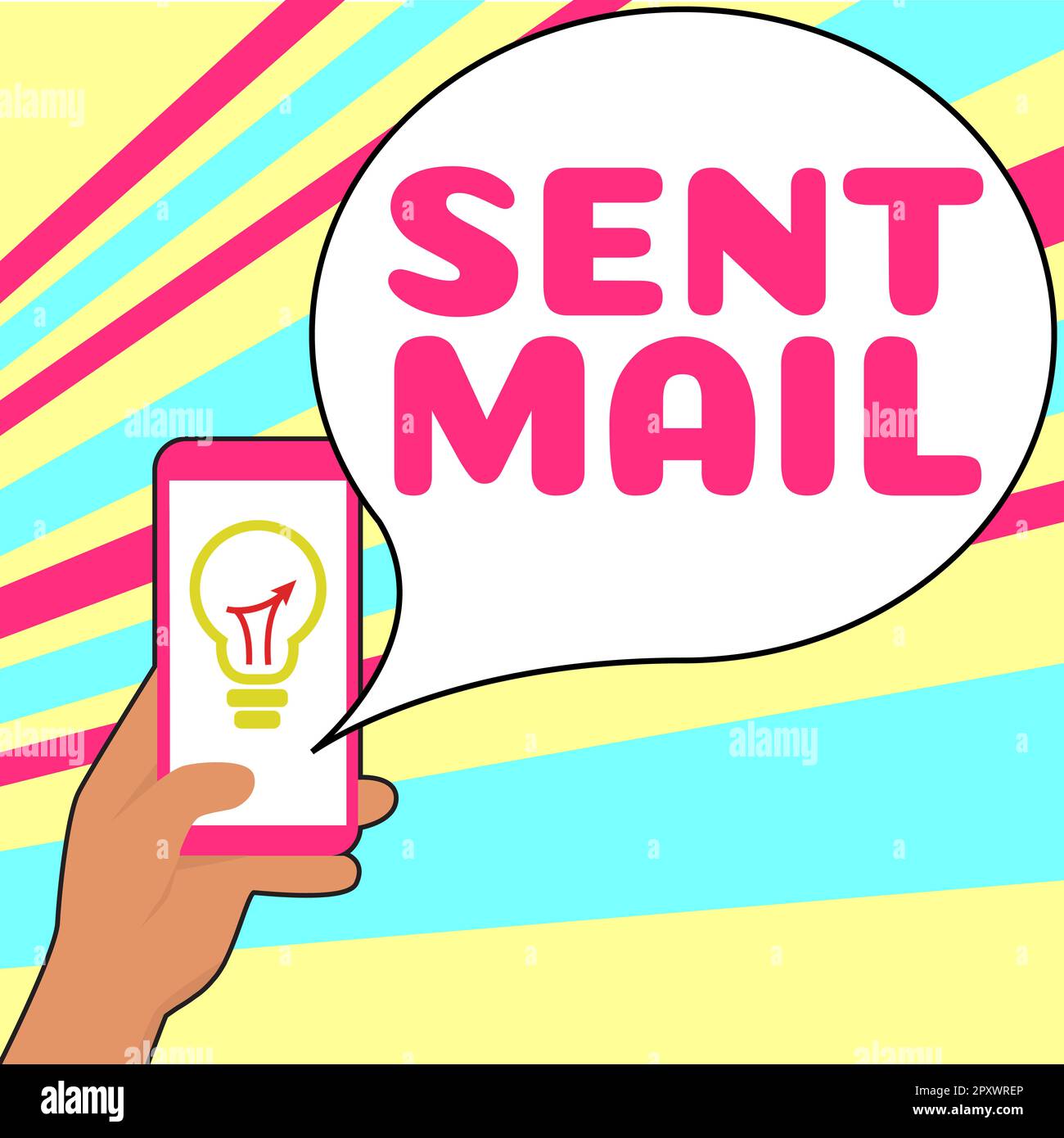 Text sign showing Sent Mail, Word for Event where a letter to be taken ...