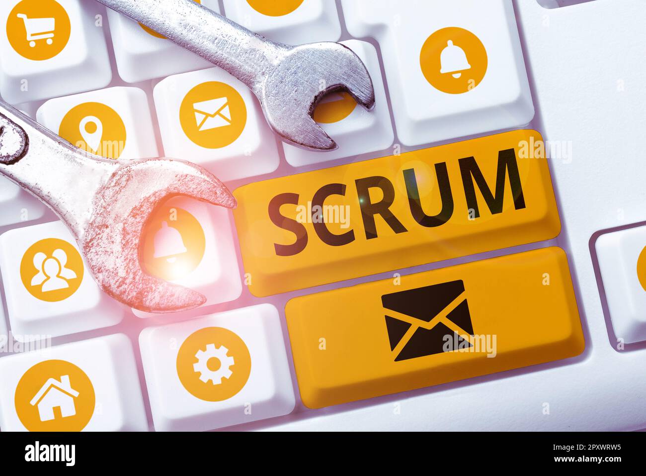 Text caption presenting Scrum, Business approach handwriting as ...