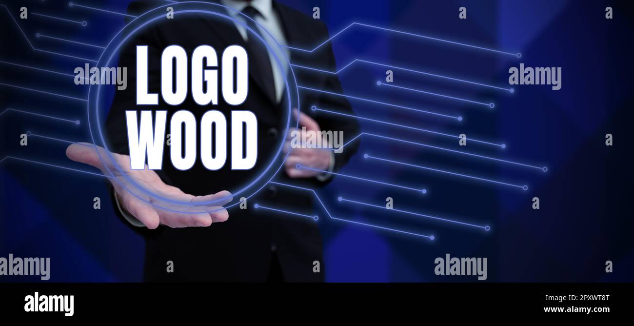 Hand writing sign Logo Wood, Internet Concept Recognizable design or ... Hand writing sign Logo Wood, Internet Concept Recognizable design or ...
