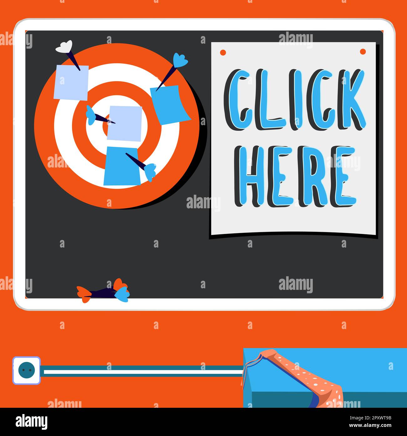 Handwriting text Click Here, Business showcase carry out a computer ...