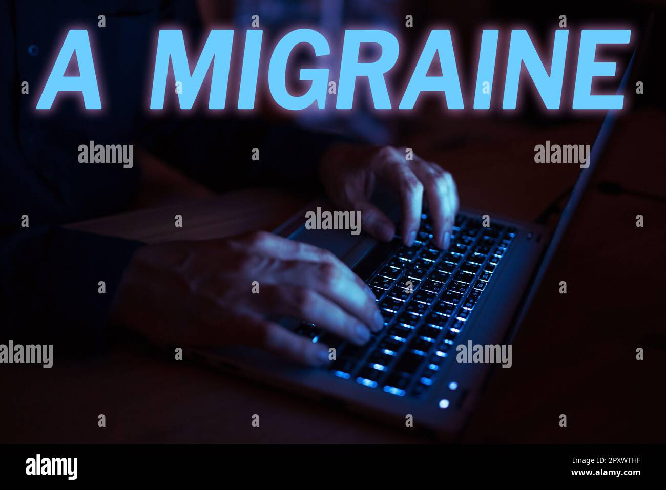 Sign displaying A Migraine, Word Written on recurrent throbbing ...