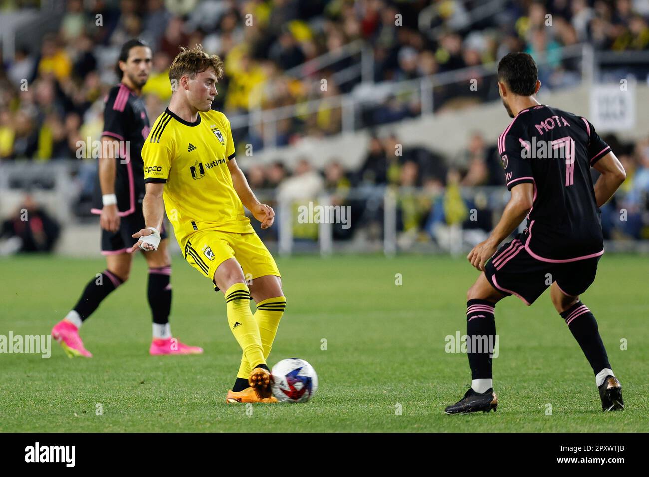 COLUMBUS, OH - APRIL 29: Columbus Crew midfielder Aidan Morris (8 ...