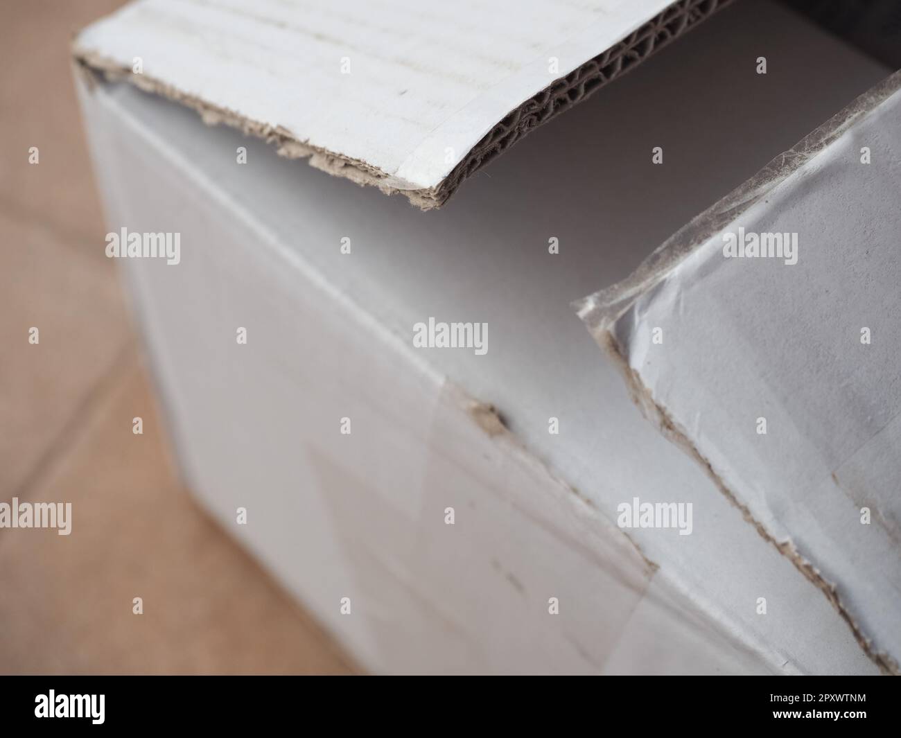 white corrugated cardboard box for small packet parcel shipping Stock ...