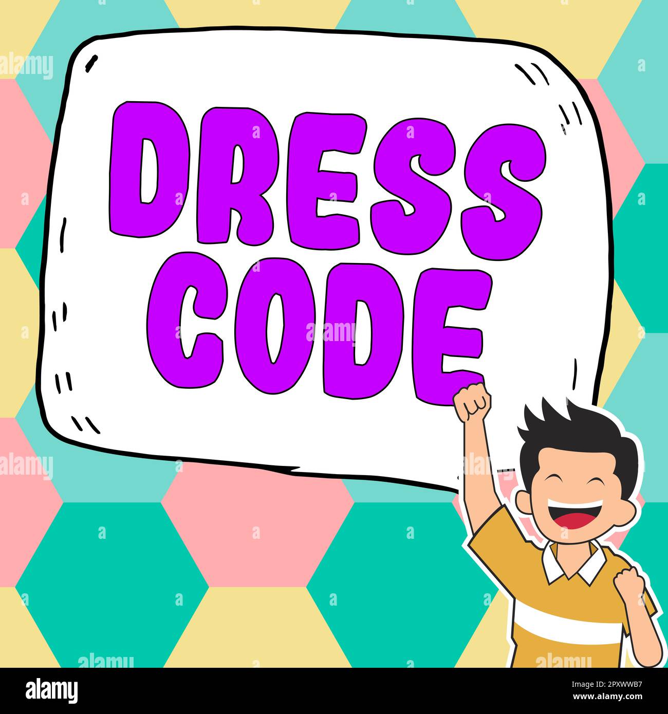 Conceptual caption Dress Code, Word Written on an accepted way of ...